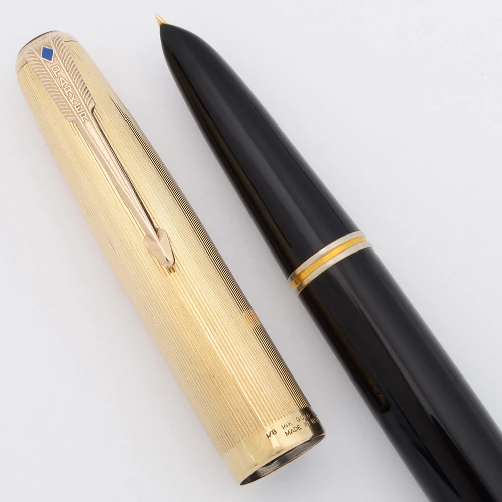 Parker 51 Vacumatic Fountain Pen (1946) - Black w/GF Parallel Lines Cap ...