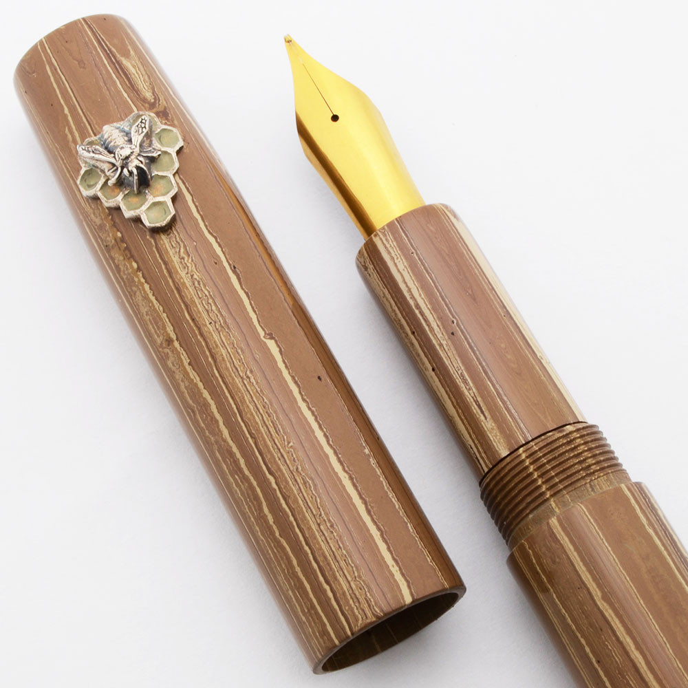 PSPW Prototype Fountain Pen for #8 Nibs - White Chocolate Nikko Ebonite ...