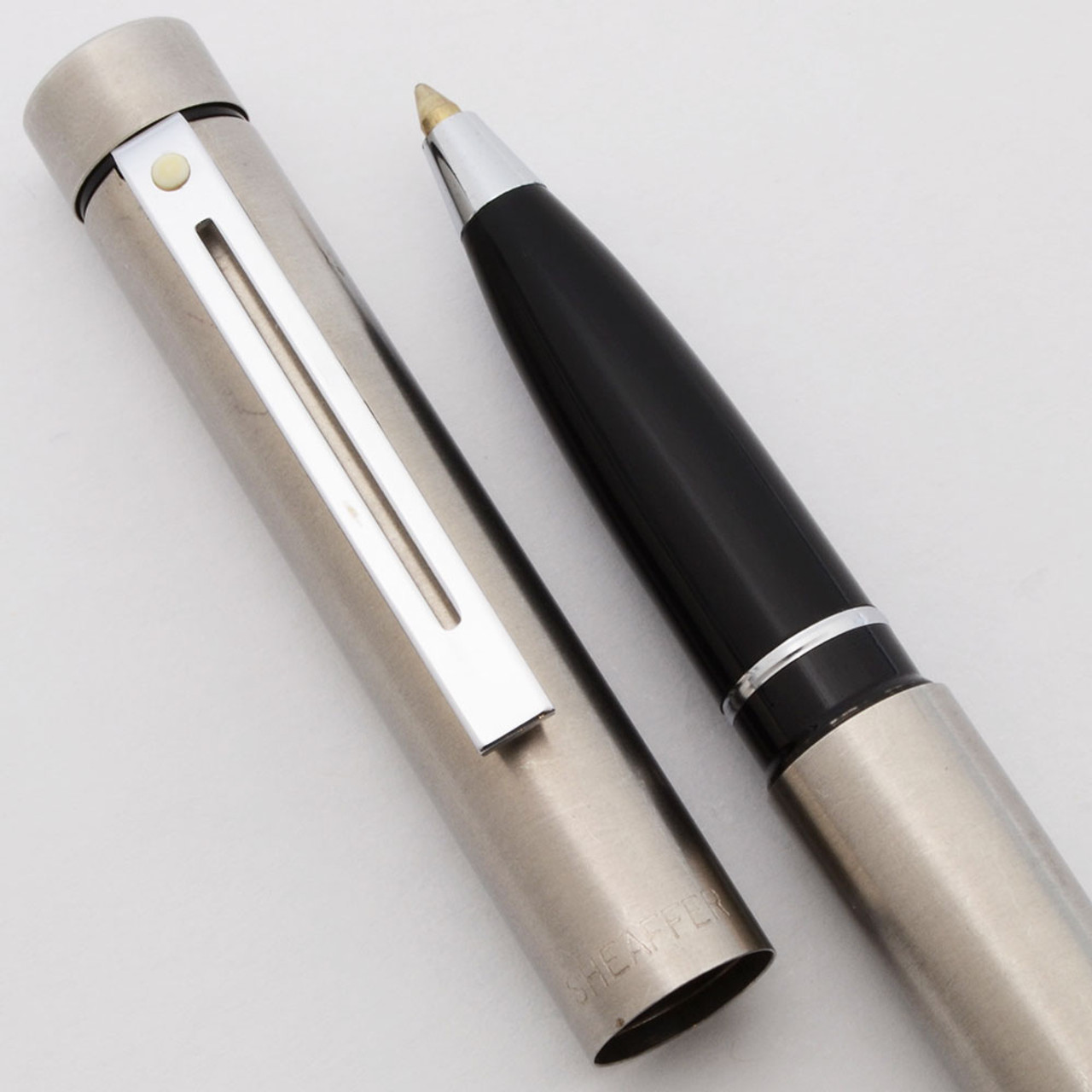 Sheaffer TARGA 1001 Rollerball Pen (Early Version) - Brushed Chrome (Excellent, Works Well ...