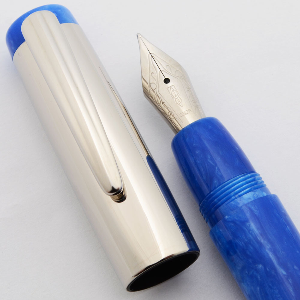 Delta Mask Collection Fountain Pen (Late 2000s) - Blue Marble w ...