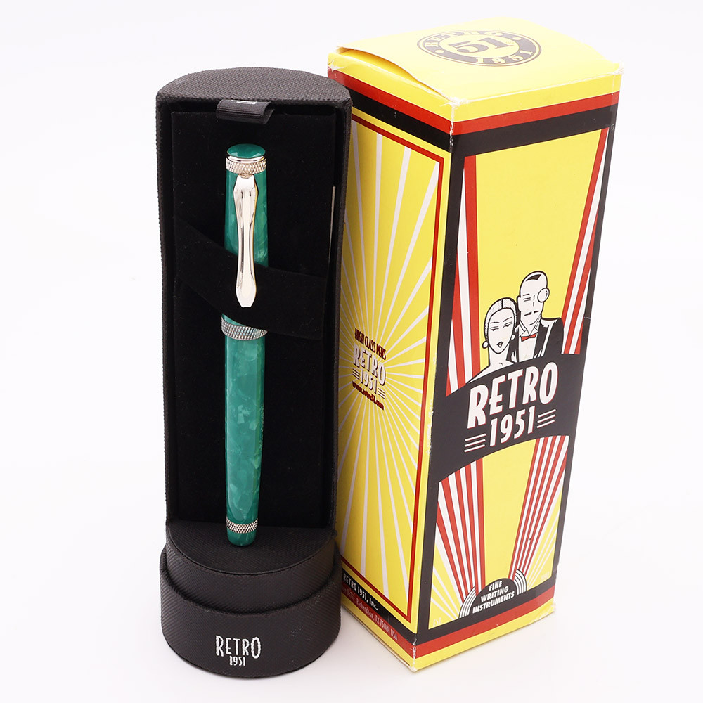 Retro 51 Scriptmaster Fountain Pen (2000s) - Jade w Chrome Trim, C/C ...