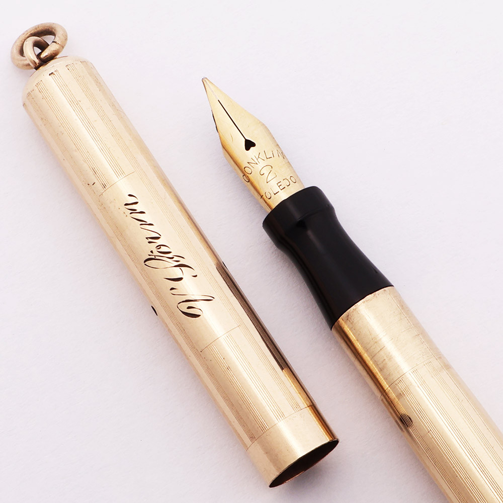Conklin Crescent Fountain Pen - Small Size, Gold Lines, Flexible Fine ...