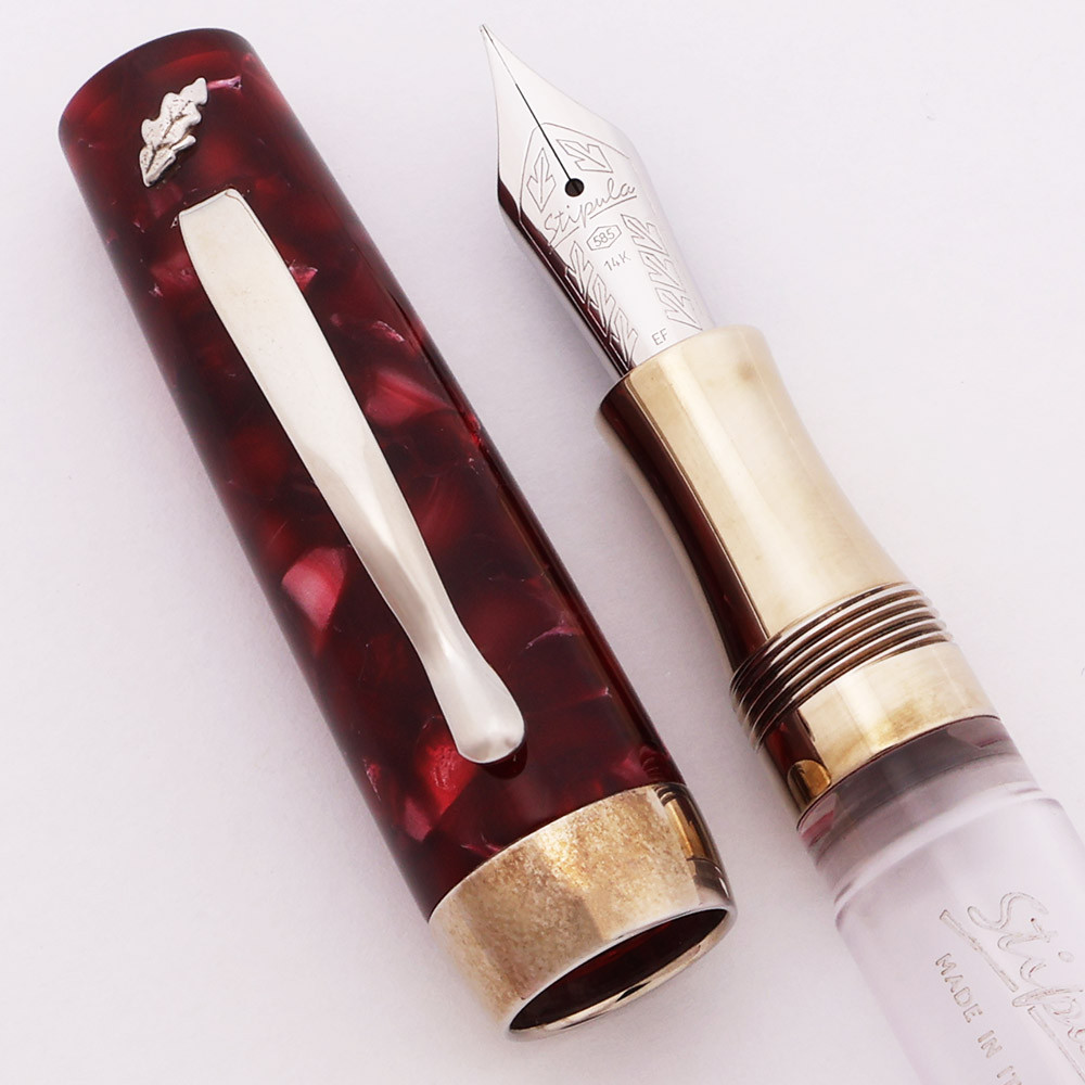 Stipula Ventidue 22 Fountain Pen - Raspberry, Gold Trim, EF 14k Nib ...