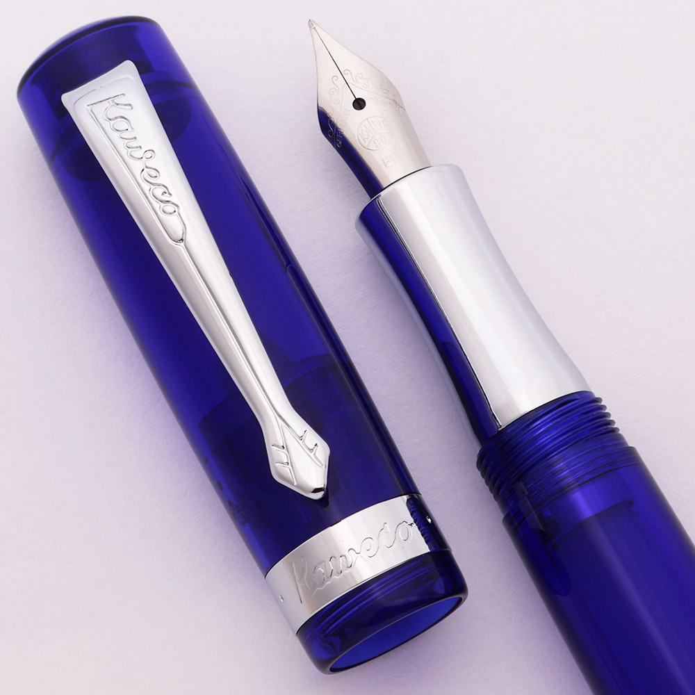 Kaweco Student Fountain Pen - Translucent Cobalt Blue w/ Chrome Trim, C ...