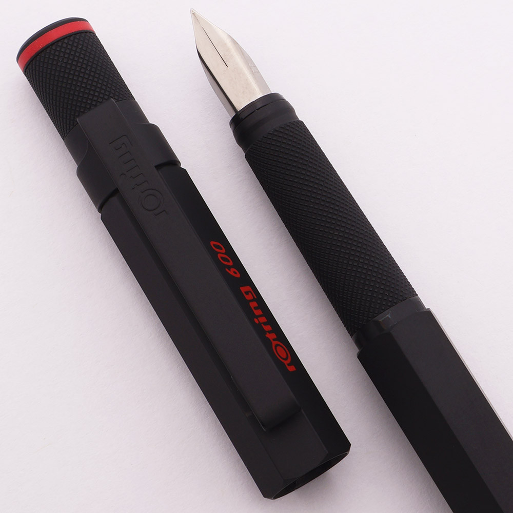 Rotring 600 Fountain Pen - 3rd Generation, Matte Black, Steel Extra ...