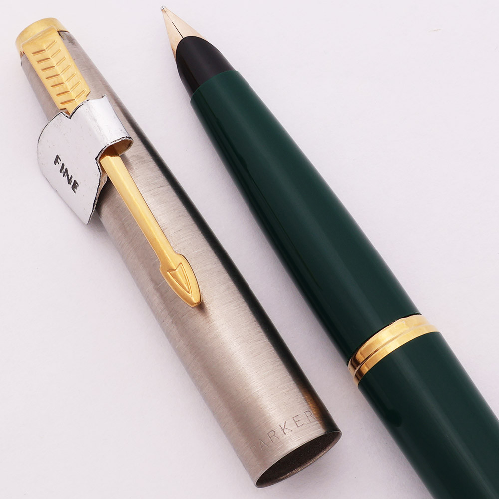 Parker 45 Fountain Pen (USA-1960s) - Green, Flighter Cap, GT, 10k Fine ...