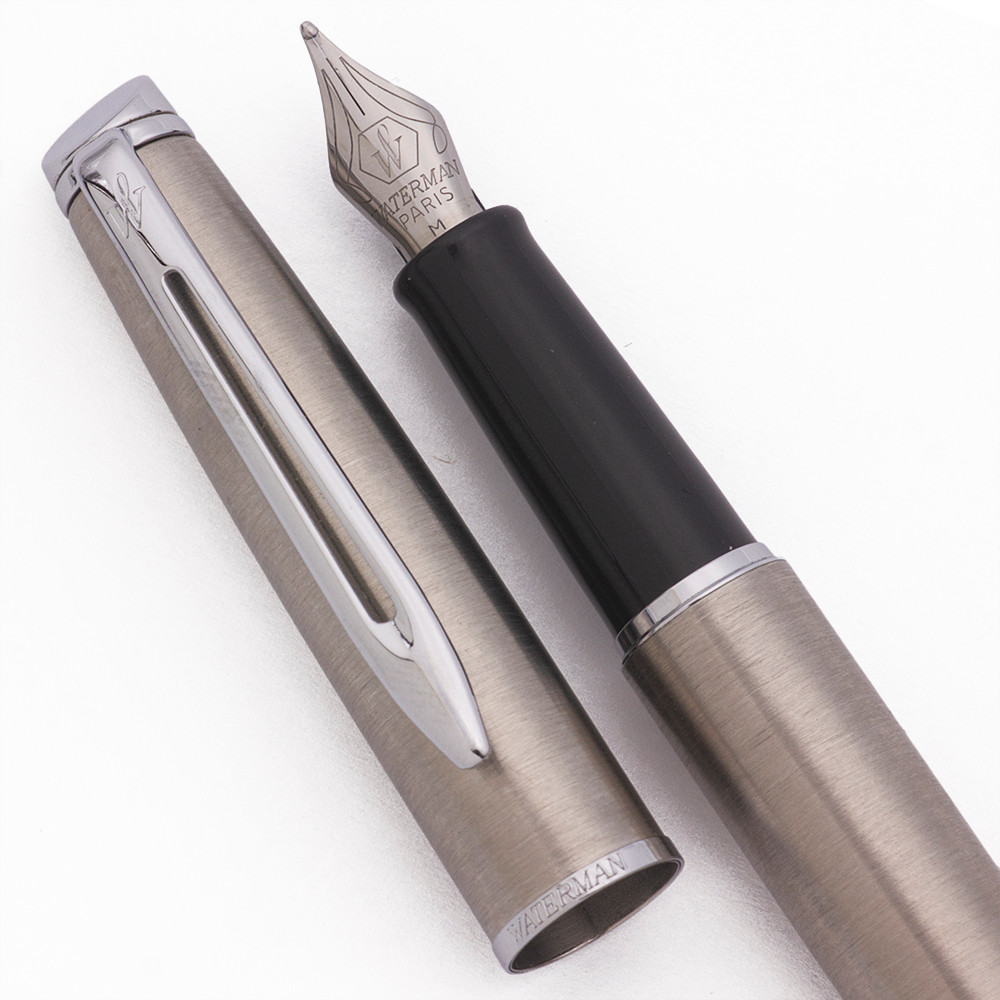 Waterman Hemisphere Fountain Pen - Brushed Steel w/Chrome Trim, C/C ...