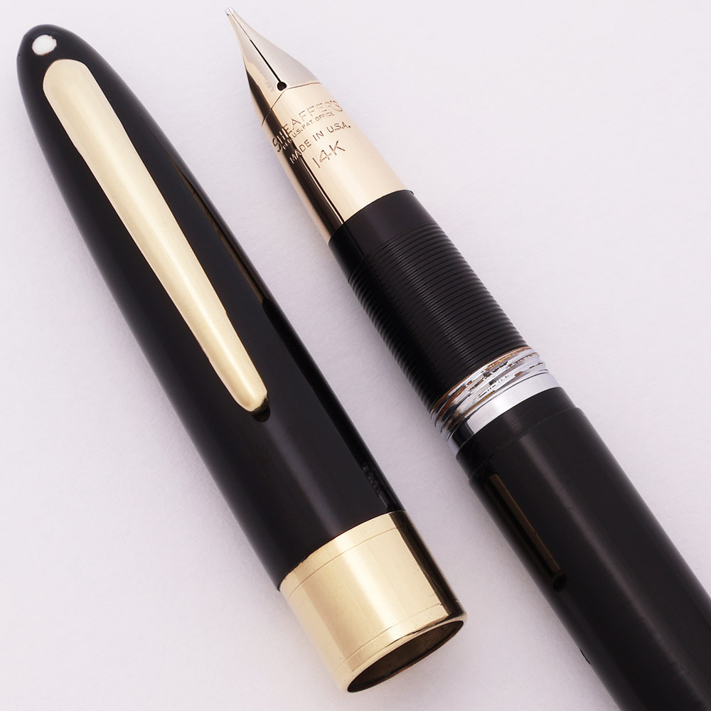 Sheaffer Valiant Snorkel (1950s) - Black w/Gold Trim, Medium 14k Nib ...