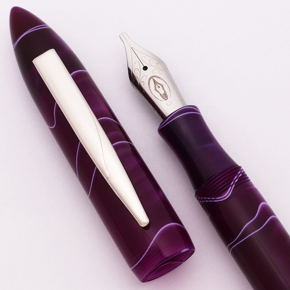 Edison Nouveau Premiere Fountain Pen (2018) - Purple Reign w Silver ...
