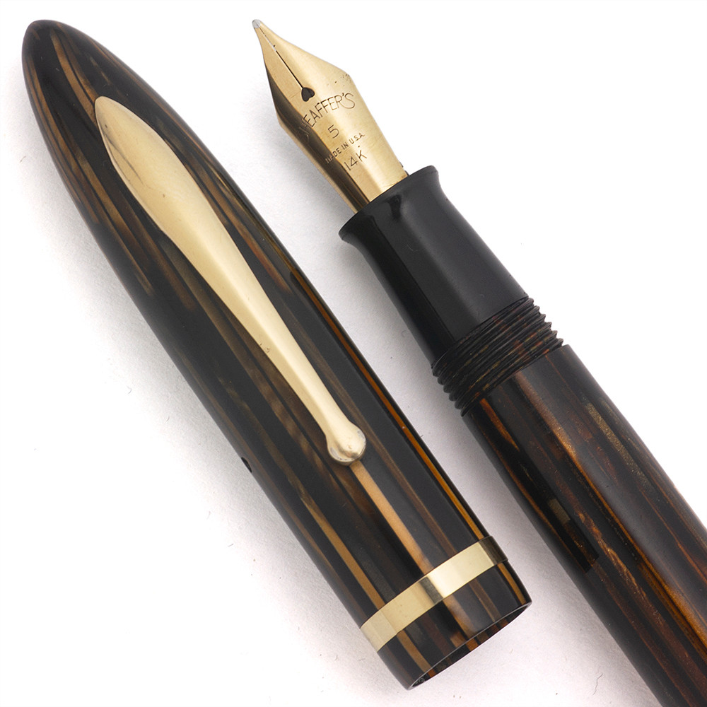 Sheaffer Balance Full Size Fountain Pen - Golden Brown Striated, Vac ...