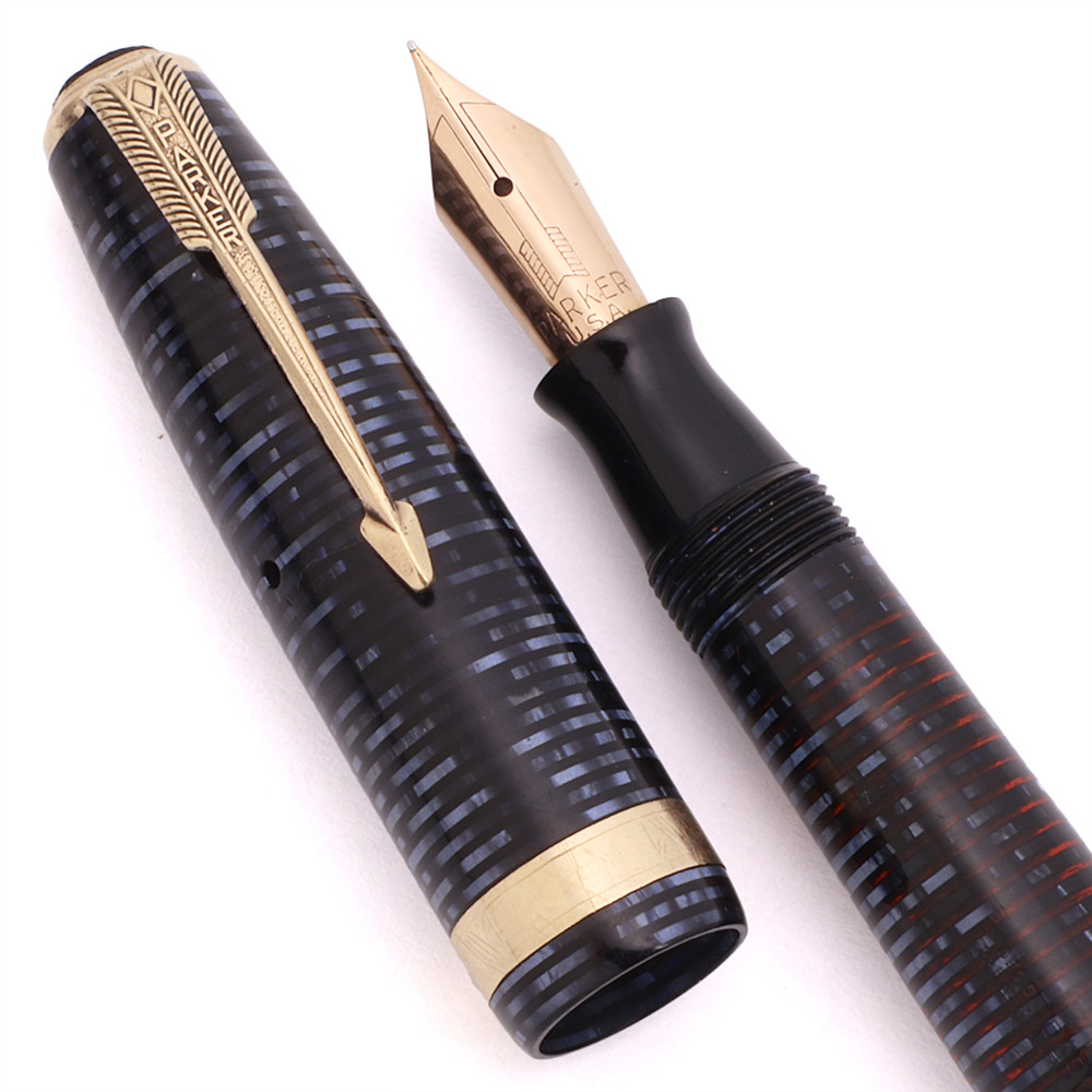 Parker Vacumatic Major Fountain Pen (1946) - Azure Blue Pearl, Fine Nib ...