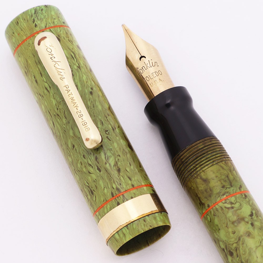 Conklin Endura Oversize Fountain Pen (1920s) - Pale Green w/GT, Lever ...