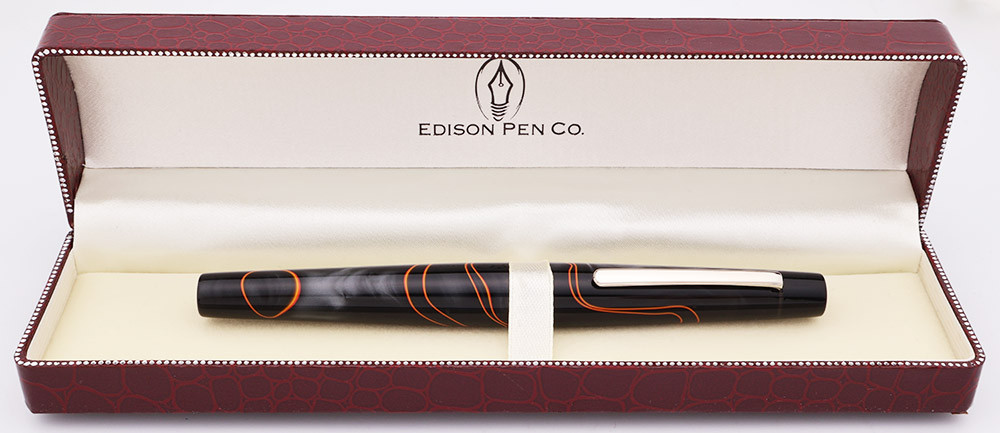 Edison Morgan LEA Fountain Pen (#01/39, 2013) - "Neon" Black w Orange ...