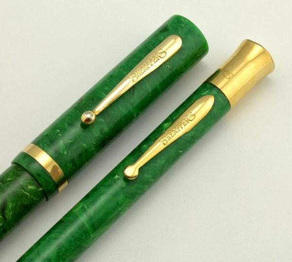 Sheaffer Lifetime Flat Top Oversized Set - 1920s, Jade Green, Medium ...