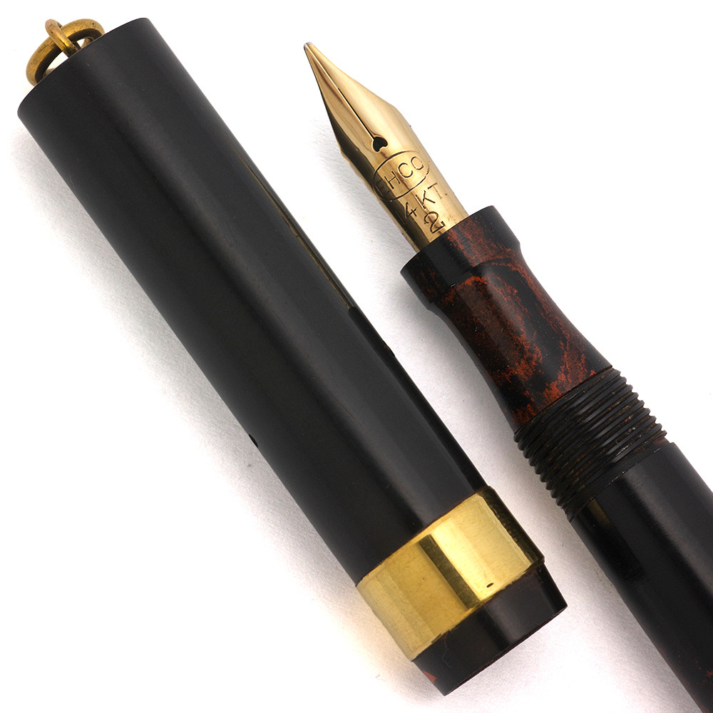Eggens Hambler Ring Top - Black Red Mottled, Medium Flexible Nib ...