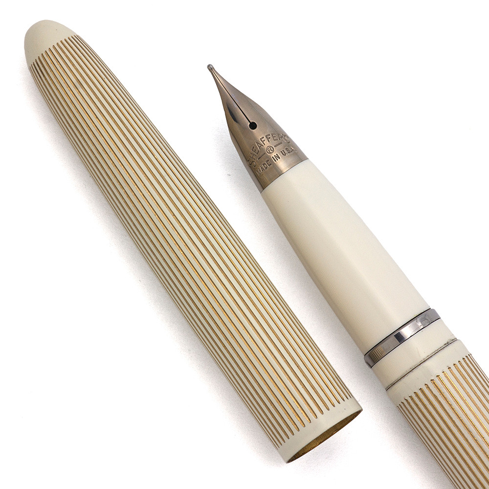 Lady Sheaffer II Skripsert (1960s) - Corduroy White w Gold LInes ...