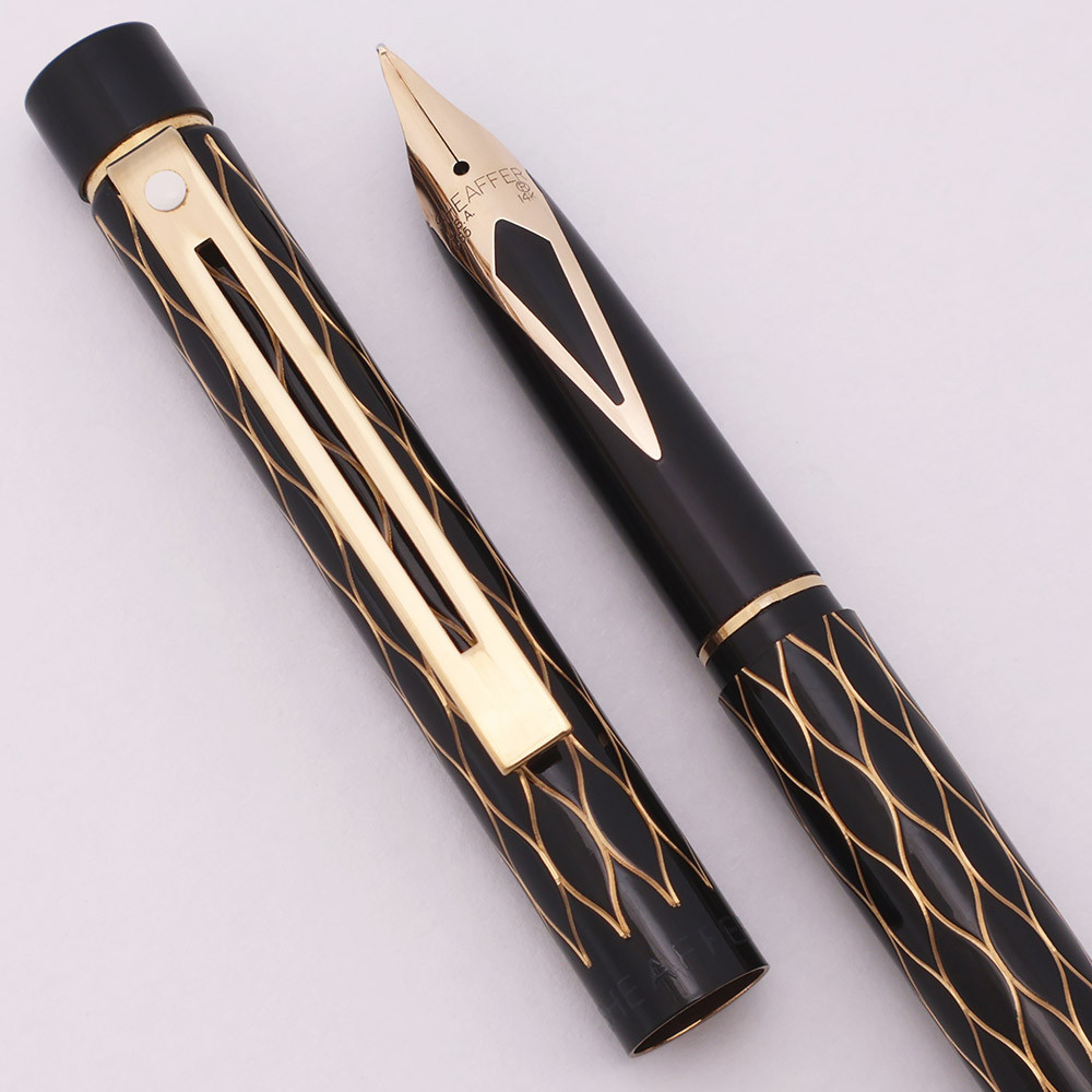 Sheaffer Targa 679S Slim Fountain Pen (1989) - Black and Gold Tulle, C ...