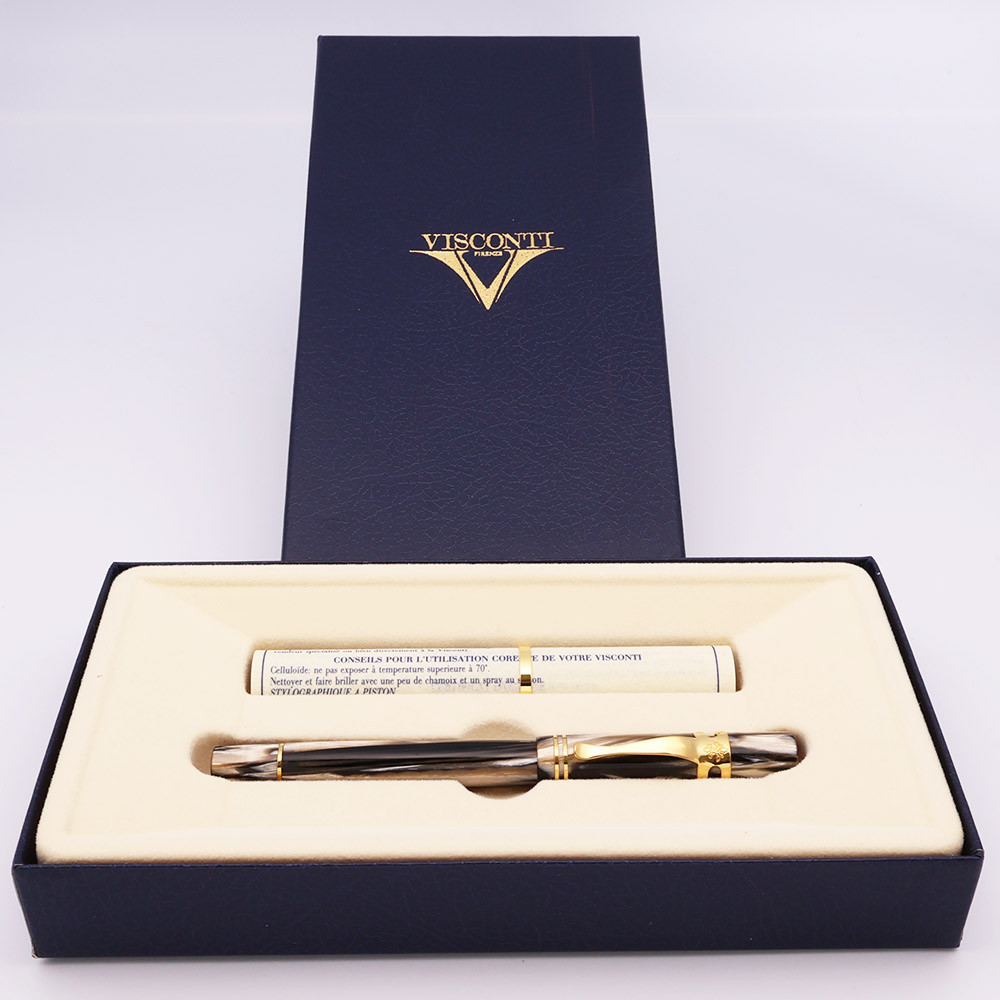 Visconti Ragtime I Fountain Pen - Black and Tan , Medium 14k Gold Nib ...