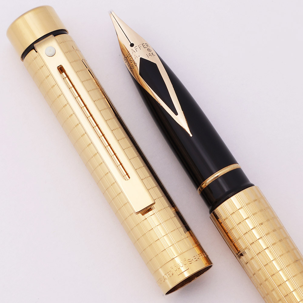 Sheaffer Targa 1007 Fountain Pen - Gold Squares, 14k Stub Nib ...