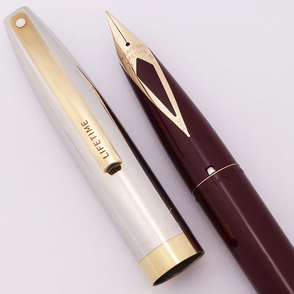 Sheaffer Lifetime Imperial VI Fountain Pen - Burgundy, Button Converter ...