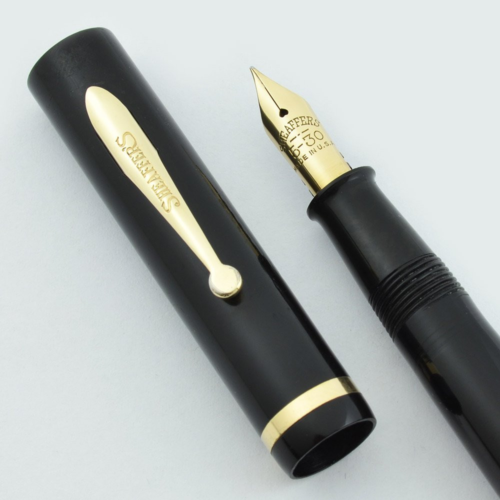 Sheaffer Flat Top 5-30 - Black, Fine 14k Nib (Excellent, Restored ...