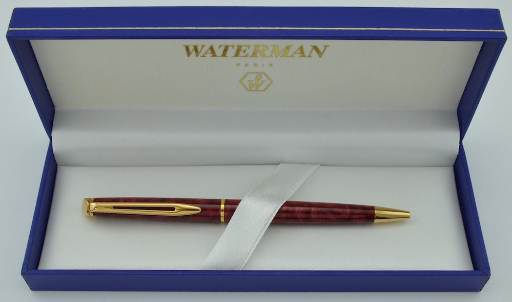 Waterman Hémisphère Ballpoint Pen - Rose Red Marble Lacquer (Mint, In ...