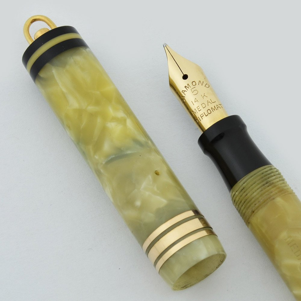 Diamond Medal Diplomat Fountain Pen – 1920s Ringtop, Ivory, Medium #5 ...