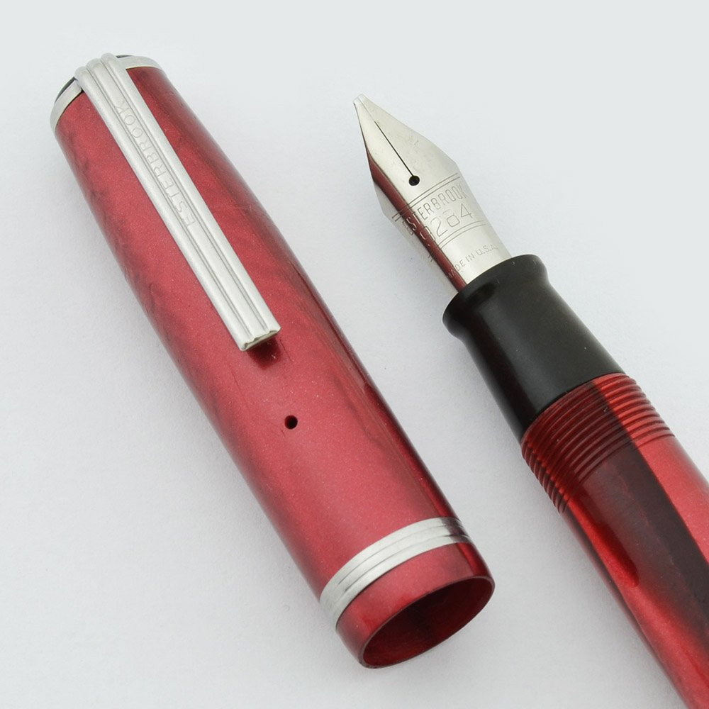 Esterbrook J Fountain Pen - Red, 9284 Stub Nib (Excellent, Restored ...