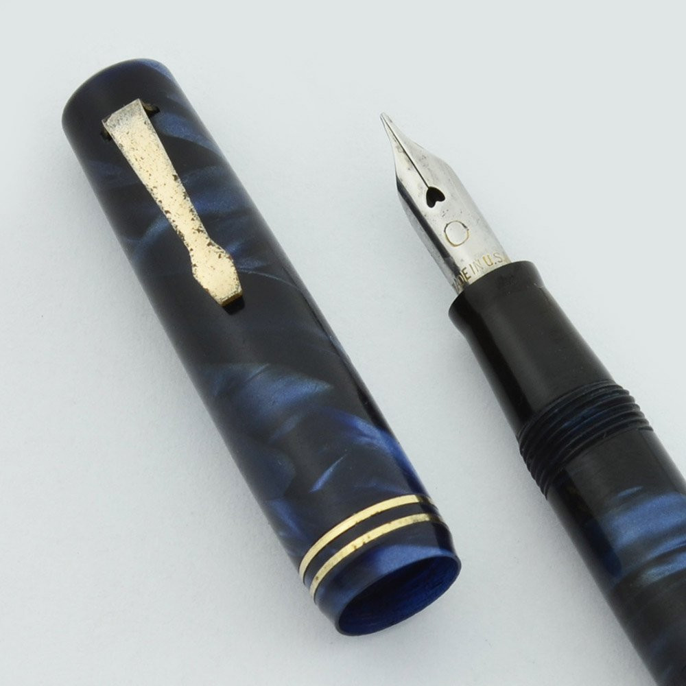 Wahl Eversharp Bantam Fountain Pen - Blue Swirl, Bulb Filler, #0 Steel ...