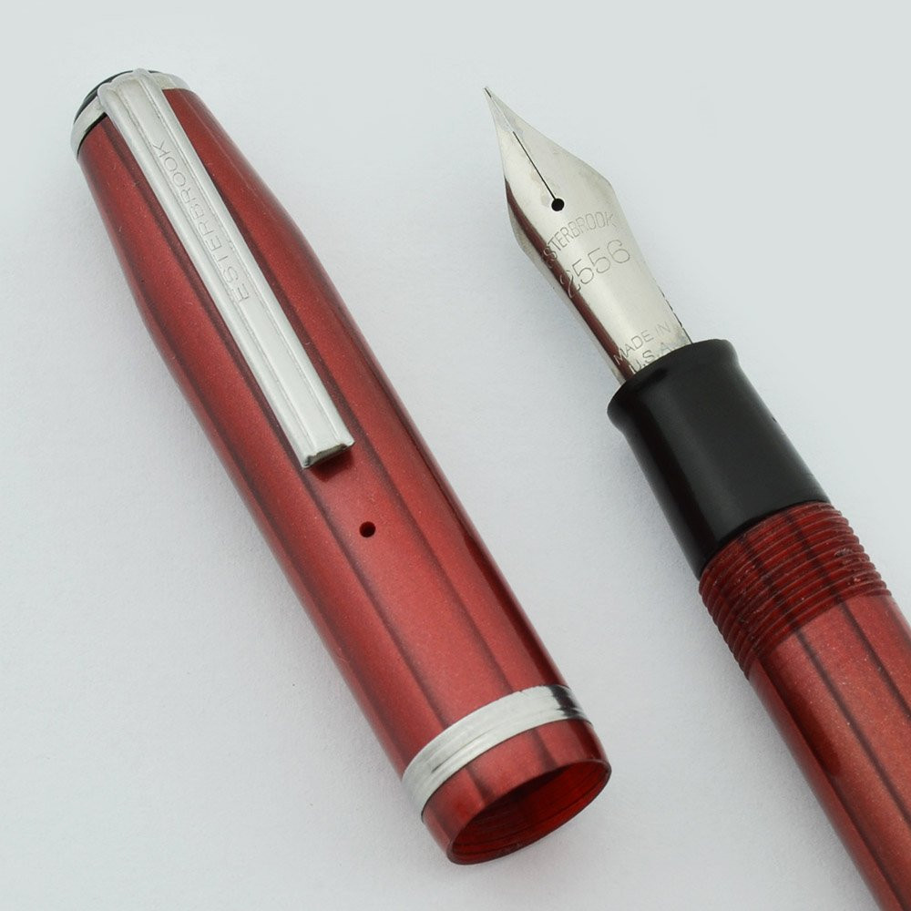 Esterbrook LJ Fountain Pen, 1950's - Red, 2556 Firm Fine Nib (Excellent ...