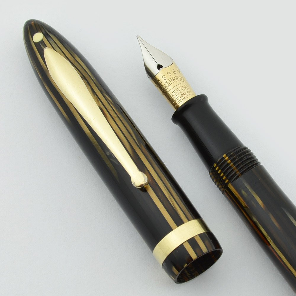 Sheaffer Balance 875 Fountain Pen - Vac-Fil, Brown Striated, Fine 14k ...