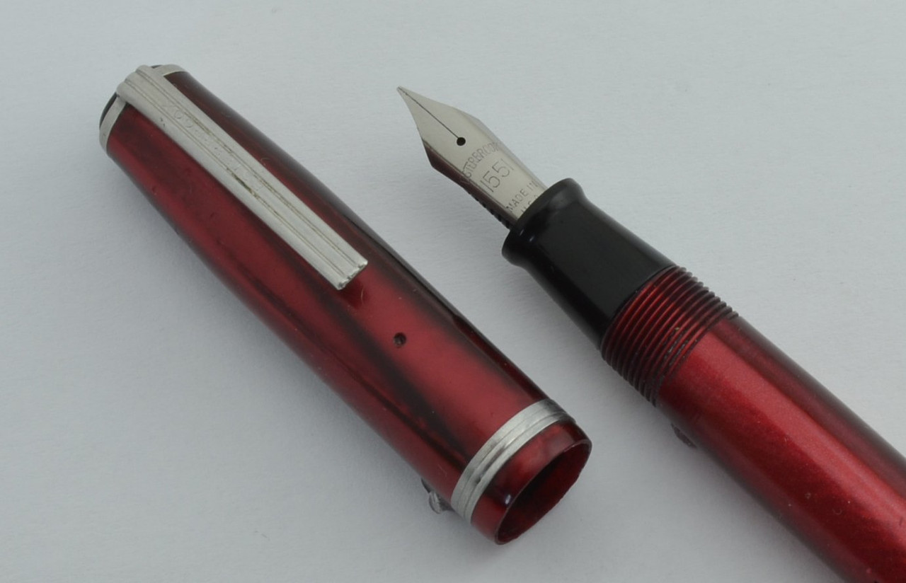 Esterbrook J Fountain Pen - Red, 1551 Medium Firm Nib (Excellent ...