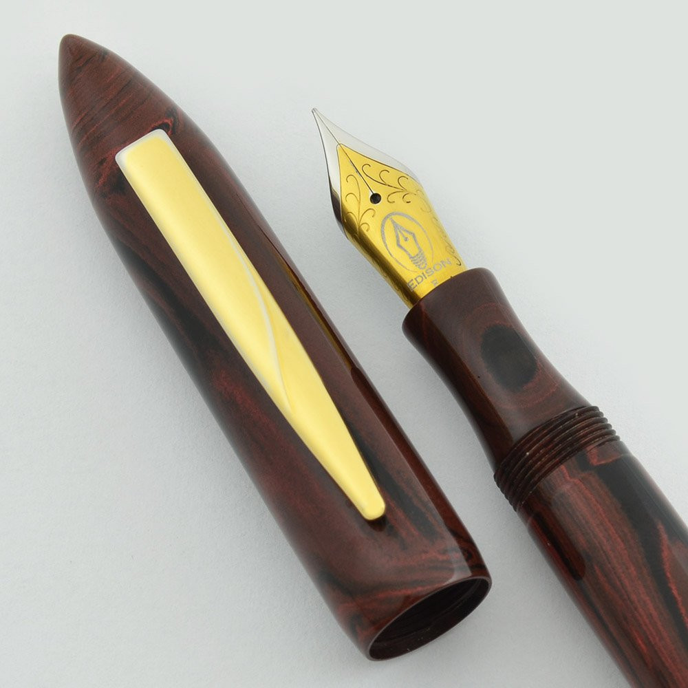 Edison Nouveau Premiere LE Fountain Pen - Cherry Cordial Ebonite, Fine ...