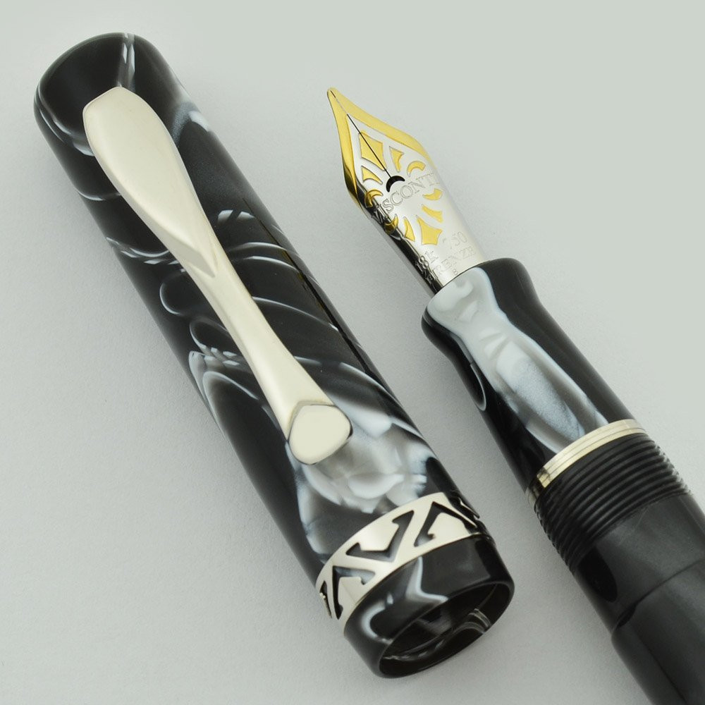 Visconti Kaleido Voyager Fountain Pen - Black & White "Eclipse ...