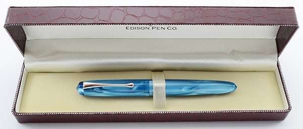 Edison Pearlette Fountain Pen - Azure Skies, Medium Steel Nib (Mint in ...