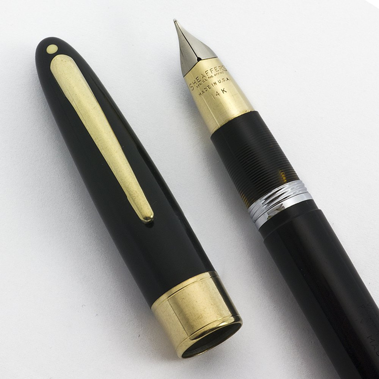 Sheaffer Valiant Touchdown Fountain Pen - Fat Version, Black, Fine 14k ...