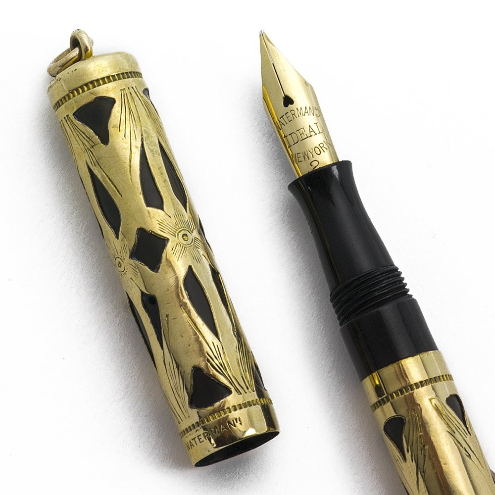 Waterman 0552 1/2 V Fountain Pen, 1920's - Basketweave Filigree ...