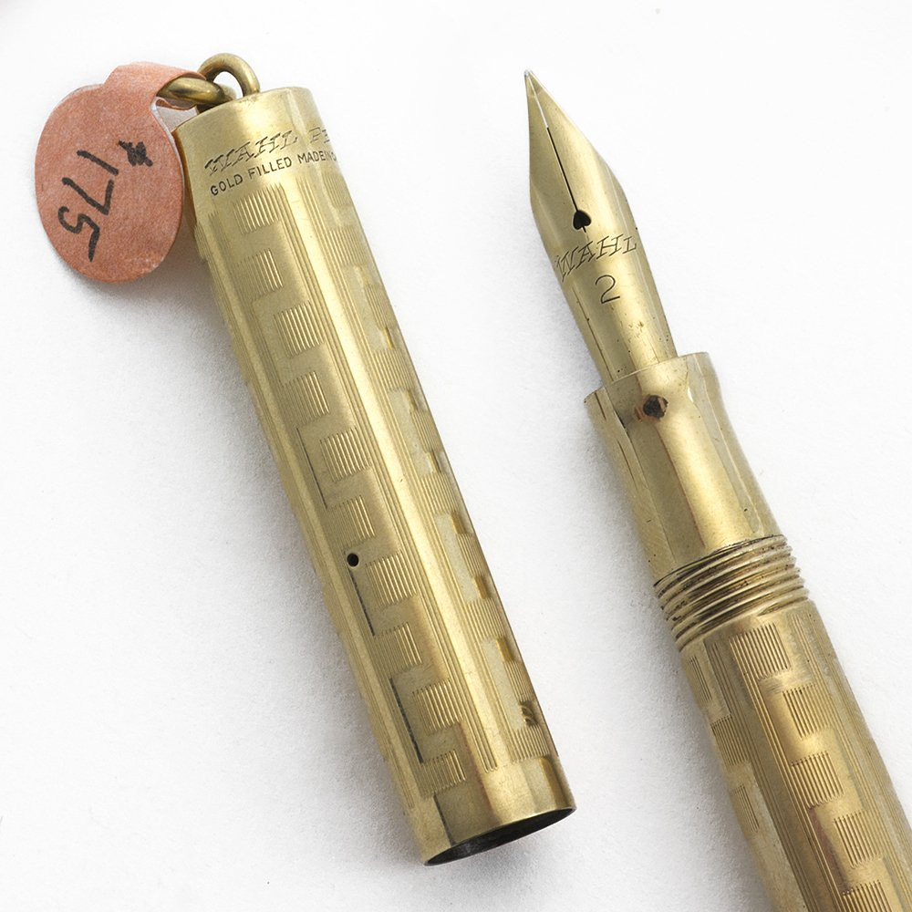 Wahl Ring Top Fountain Pen - Small, Gold Filled Greek Key, Flexible ...
