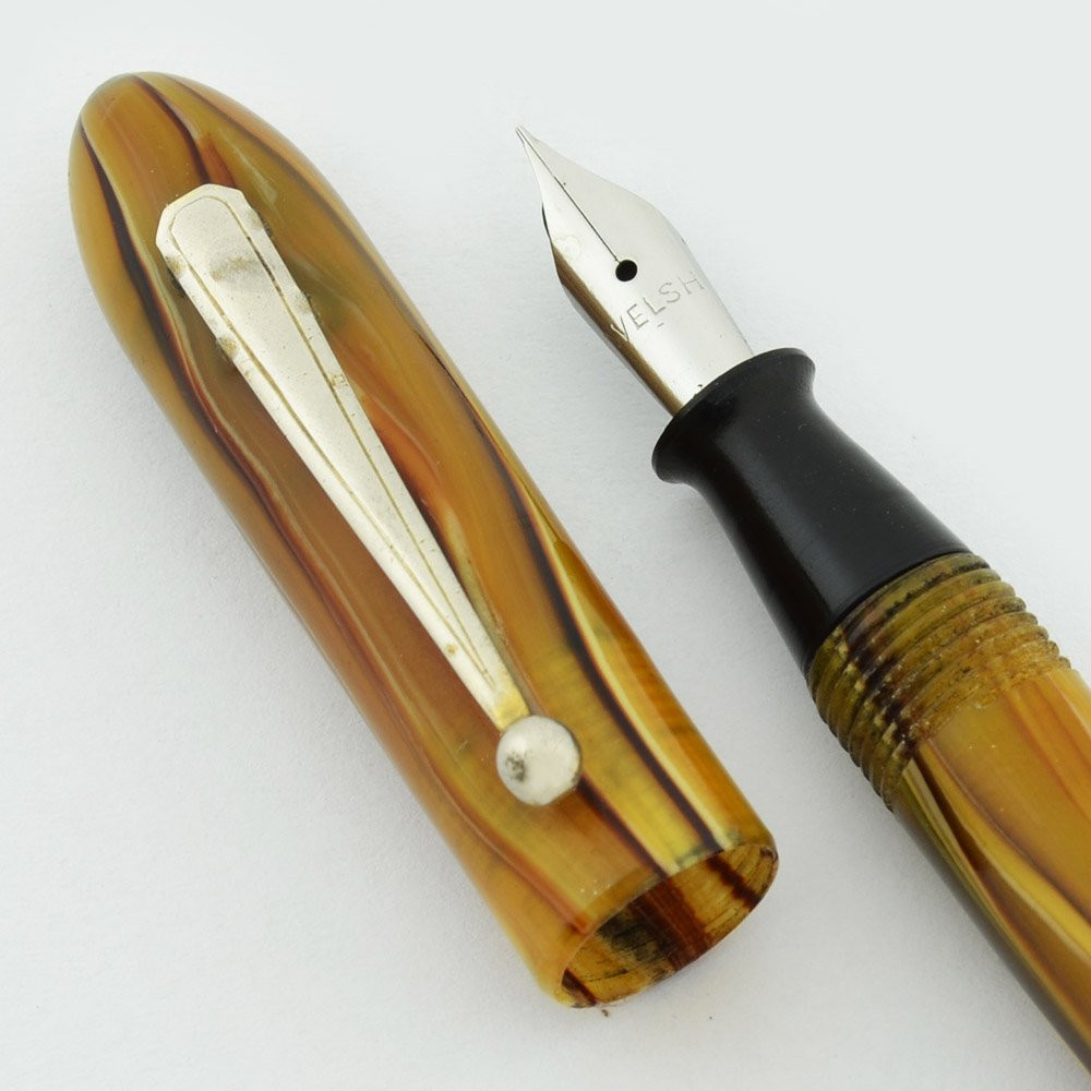 Welsh Mfg. Co. Fountain Pen - Lever Fill, Caramel Swirl, Fine Steel Nib ...