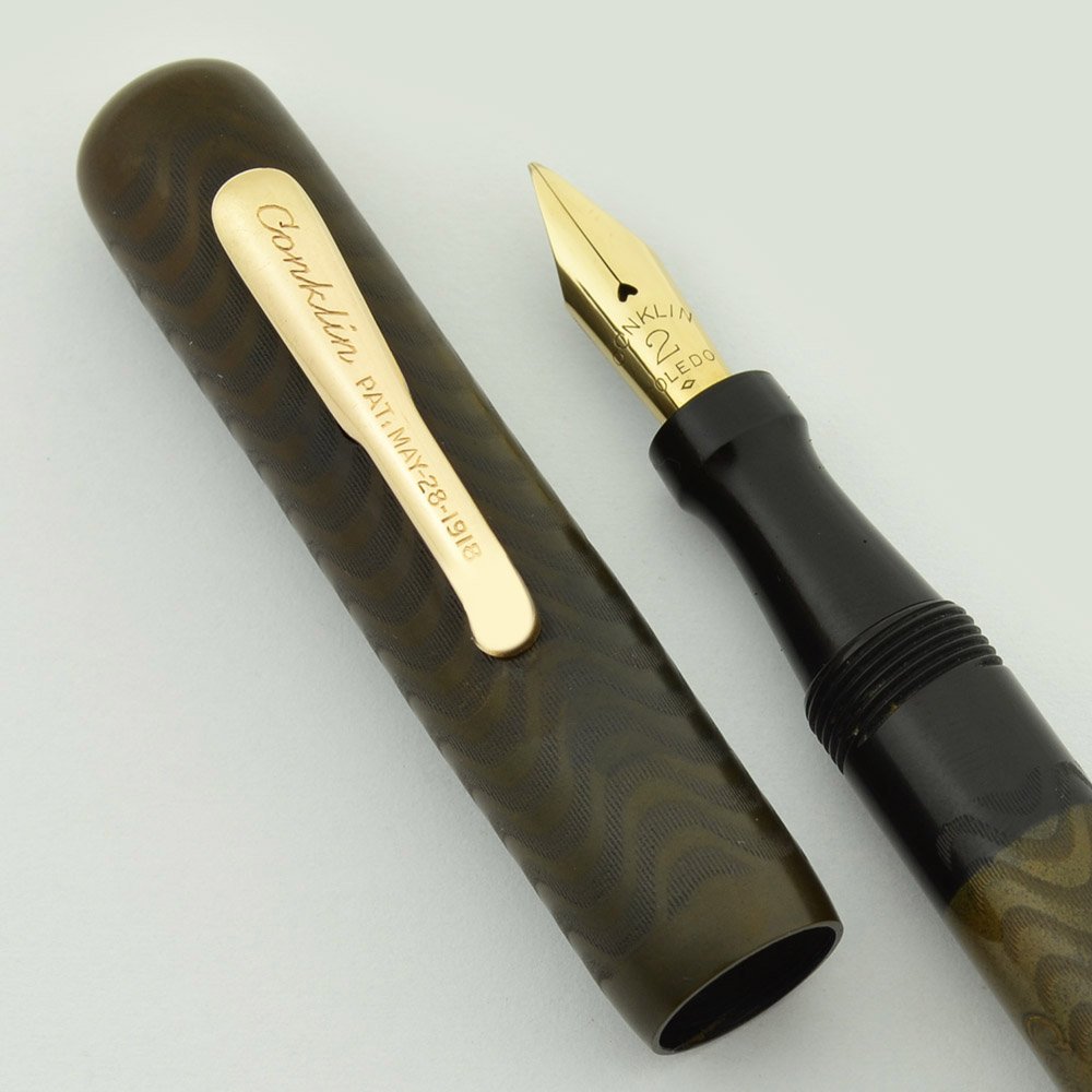 Conklin Crescent 20 Fountain Pen - BCHR, Fine Full Flex #2 14k Nib ...