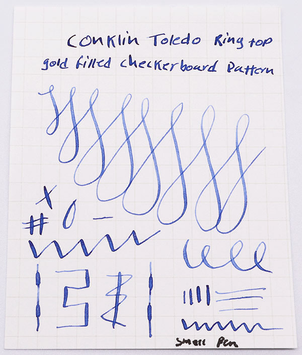 Conklin Short Ringtop Fountain Pen - Gold Filled Checkerboard Overlay, Lever Filler, Flexible ...