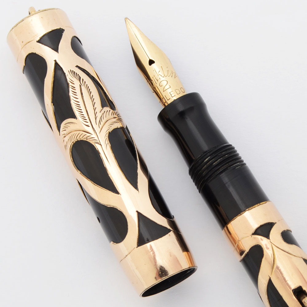 Conklin Crescent #2 Ring Top Fountain Pen (1920s) - Leaf Filigree ...