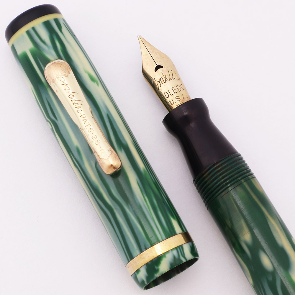 Conklin Five Dollar Fountain Pen (1930-1) - Green and White, Lever ...