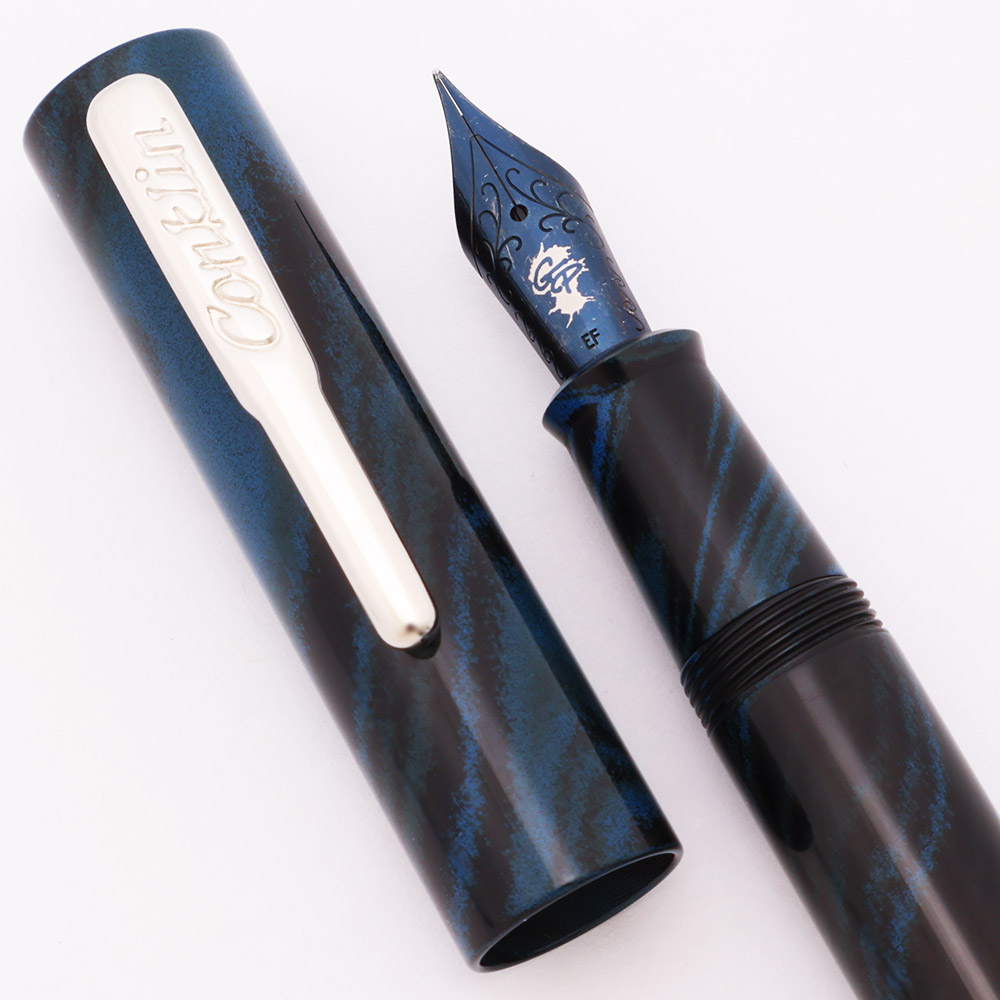 Conklin (Modern) LE Nighthawk Fountain Pen (2016) - Blue Black Ebonite ...