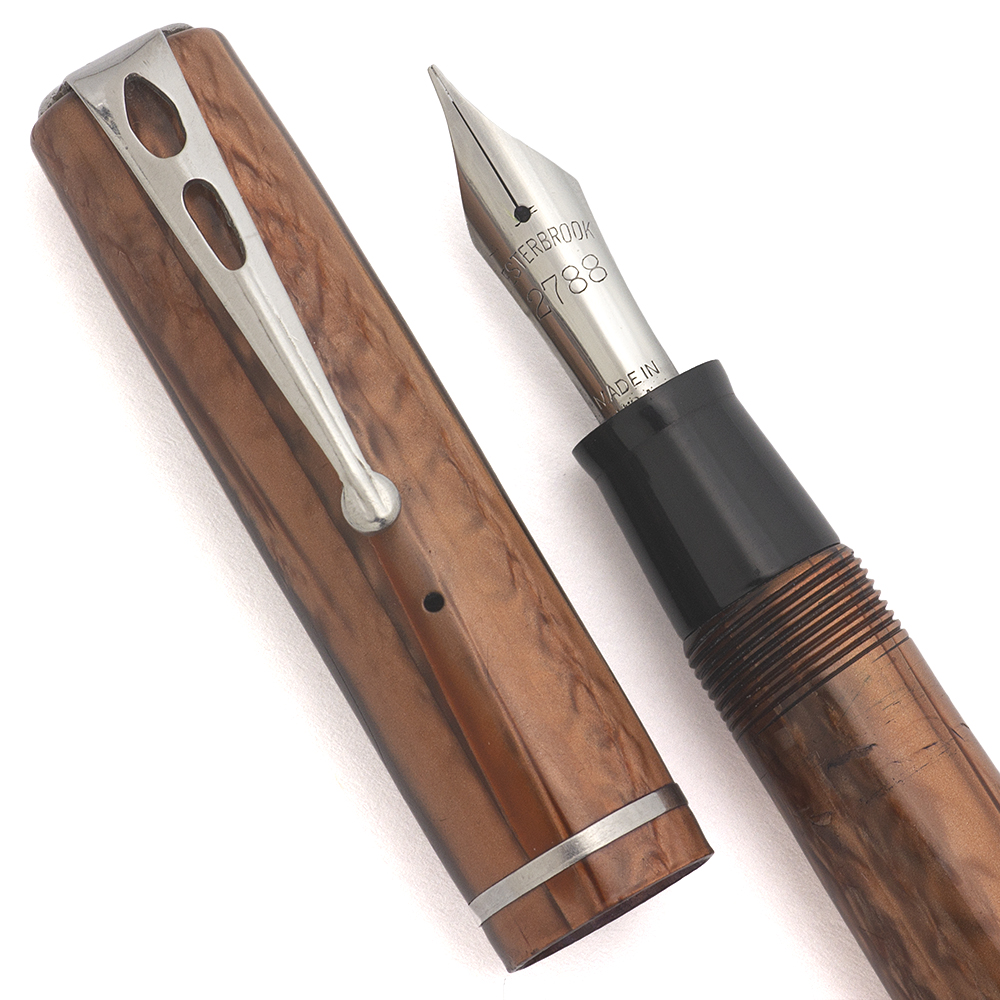 Esterbrook B Dollar Fountain Pen (1930s) - Brown Striated with Steel ...