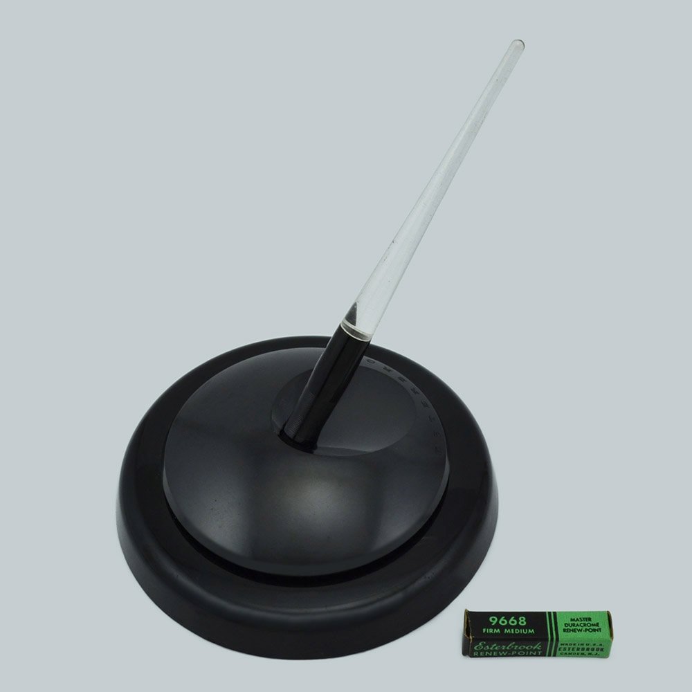 Esterbrook 1940s Dip-Less Desk Pen - Black #447 Hockey Puck Base, 9668 ...