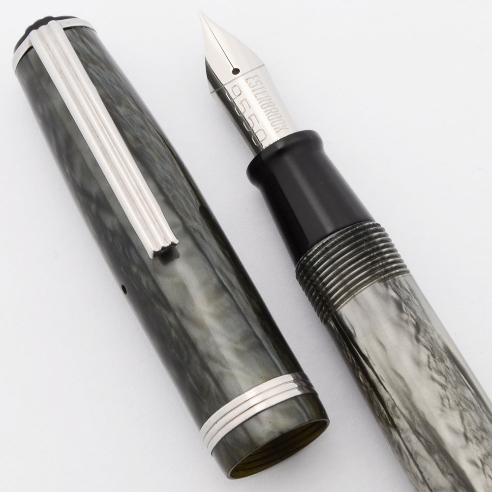 Esterbrook J Fountain Pen (1950s) - Dark Grey w/Steel Trim, Lever ...
