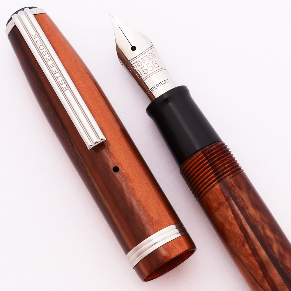 Esterbrook SJ Fountain Pen and Mechanical Pencil Set (1950s) - Copper w ...