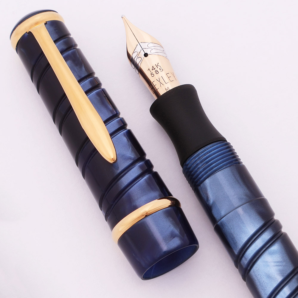Bexley Cable Twist Fountain Pen (1994) - Navy Pearl, Button Fill ...