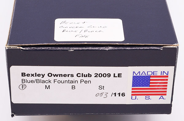 Bexley 2009 Owners Club LE - 53/116, Blue Black Ebonite, 18K XX-Fine ...